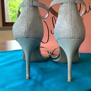 Wild Pair | Shoes | Wild Pair Blaire Silver Glitter Heels | Poshmark